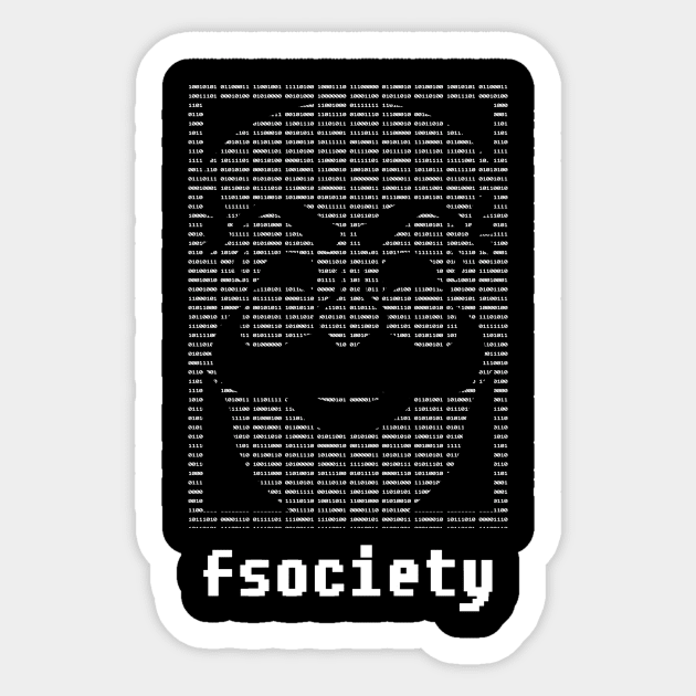 fsociety binary code - Mr Robot - Sticker | TeePublic